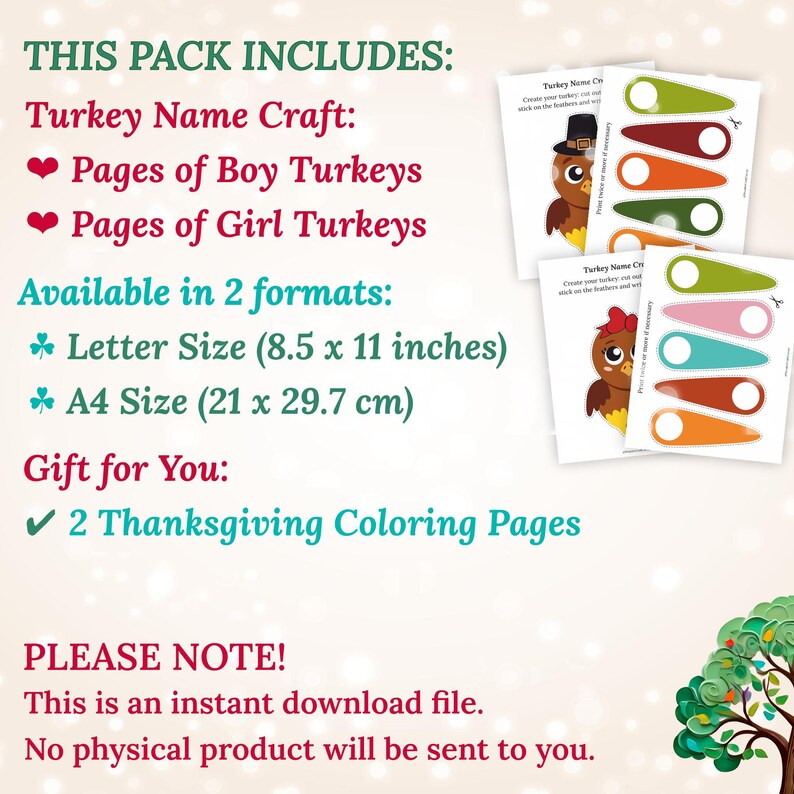 Turkey Name Craft for Boys and Girls, Thanksgiving Fall Activity for ...