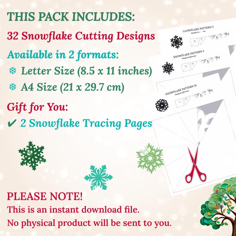 Paper Snowflake Patterns | 32 Printable DIY Templates for Preschool ...