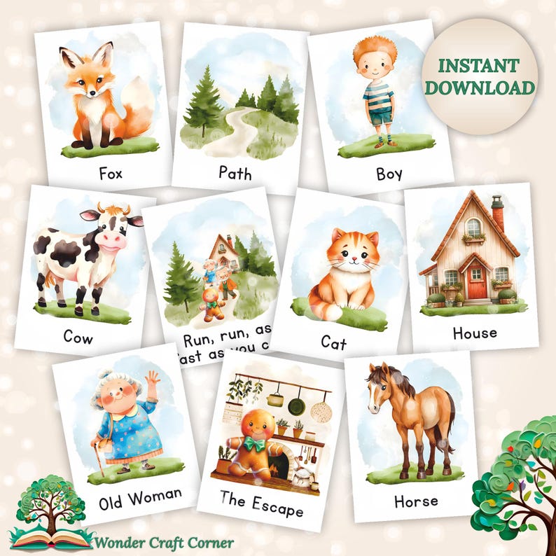 Gingerbread Man Story Cards | 24 Fairy Tale Sequencing Cards ...