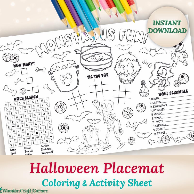 Summerween Coloring Pages - Etsy