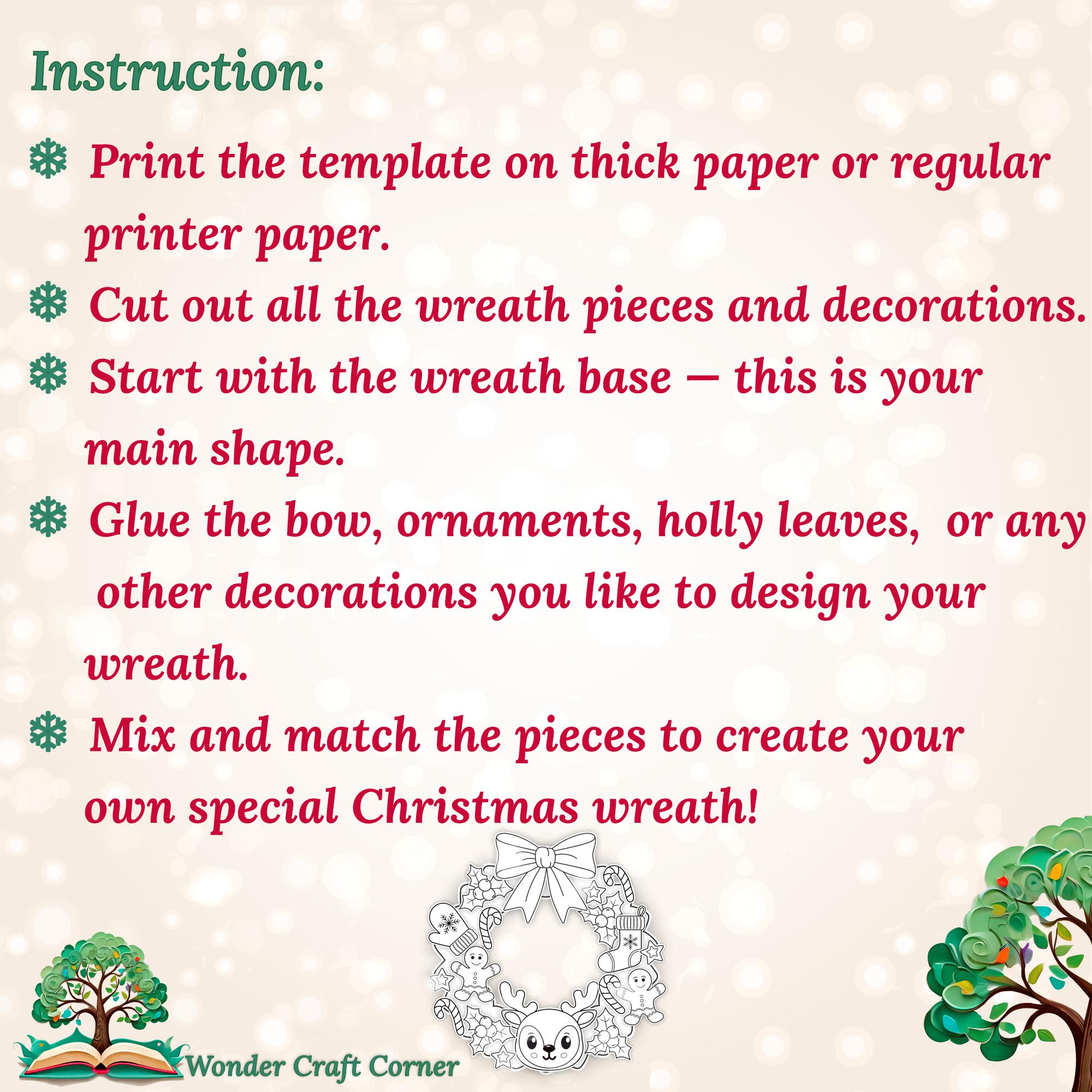Build a Christmas Wreath Craft | Reindeer & Bow DIY Xmas Decoration ...