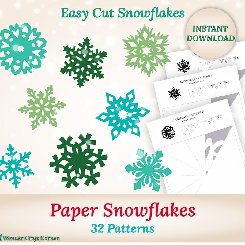 Snowflakes Cutout Template - Etsy