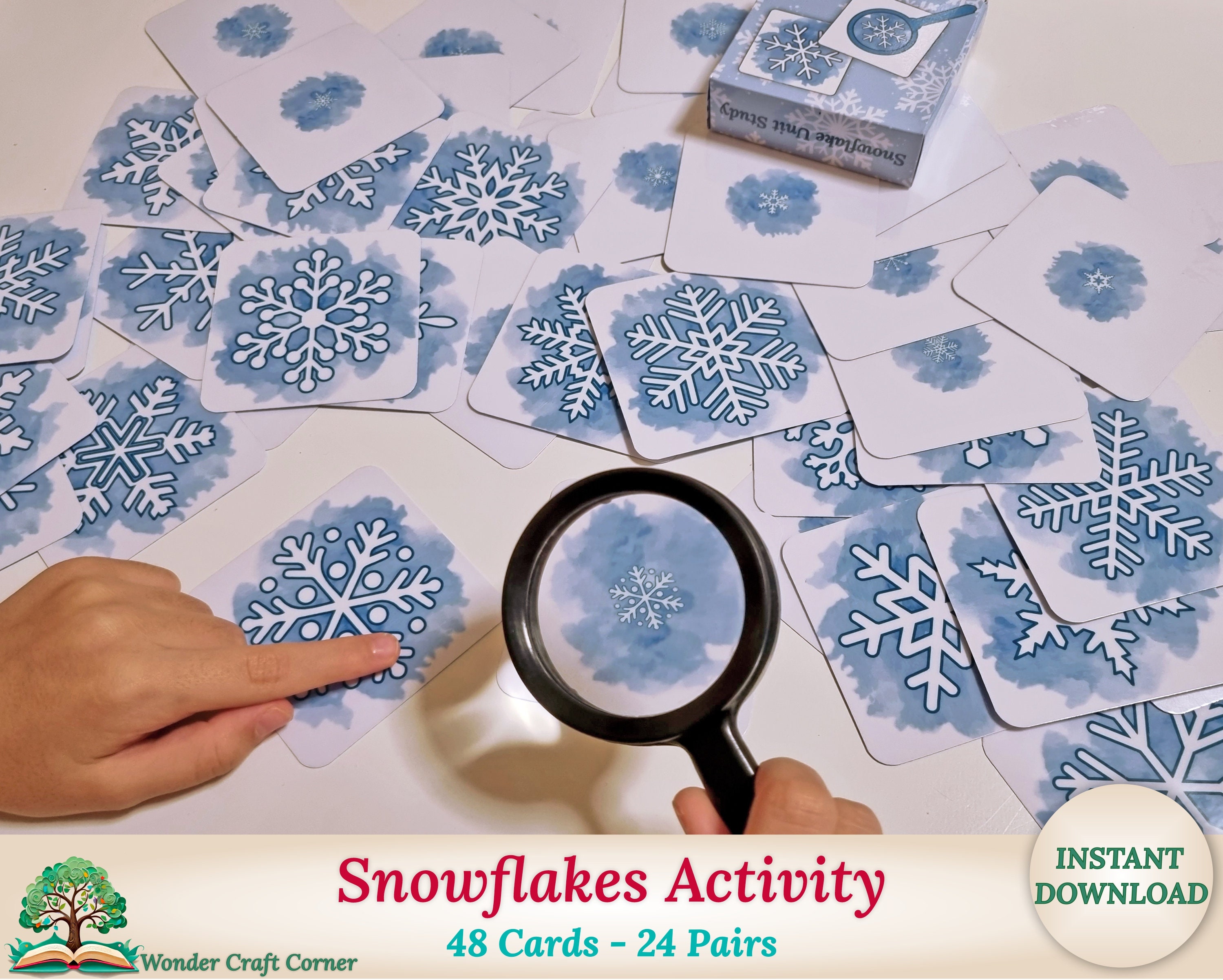 Snowflake Unit Study With a Magnifying Glass, Snowflake Activity ...