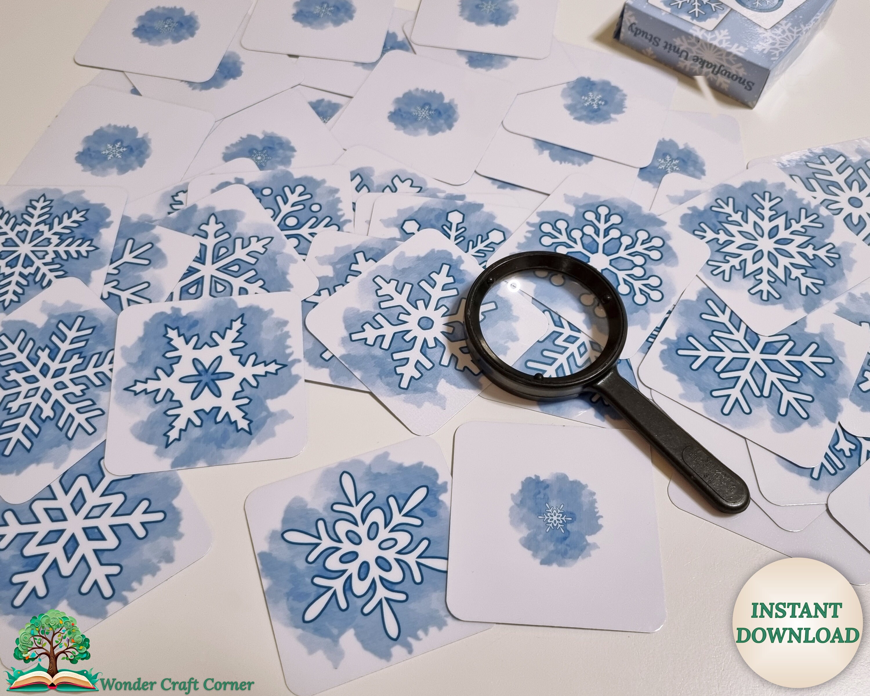Snowflake Unit Study With a Magnifying Glass, Snowflake Activity ...