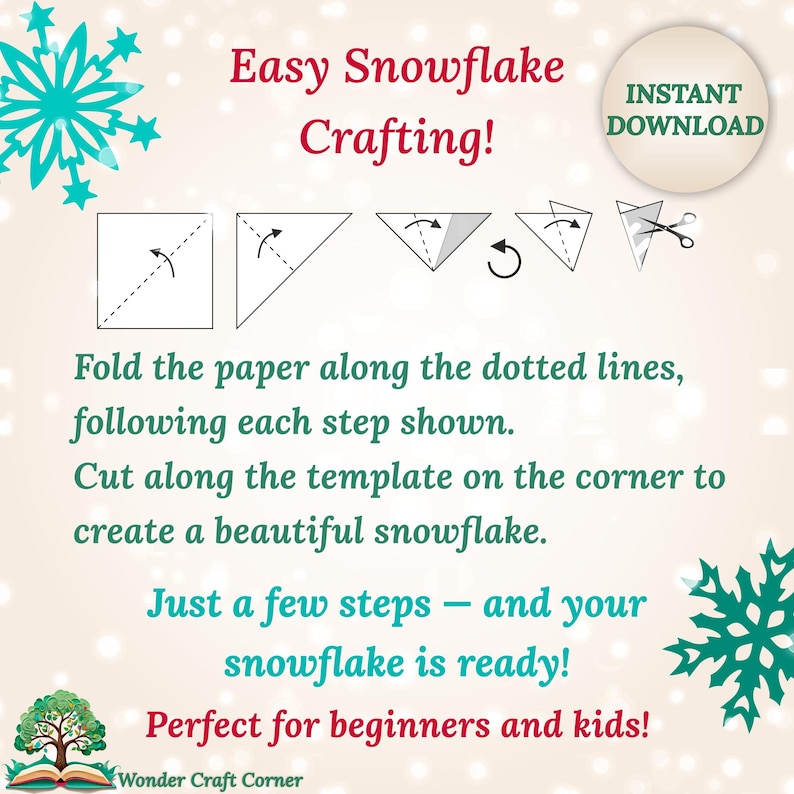 Paper Snowflake Patterns | 32 Printable DIY Templates for Preschool ...