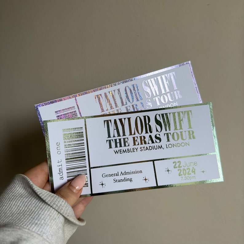 Taylor Swift Eras Tour 2023 2024 Foiled Concert Ticket Show Keepsake ...