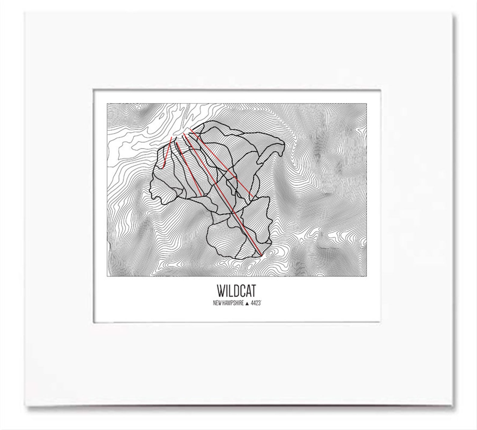 Wildcat Ski Area Topographic Trail Map Print - Etsy