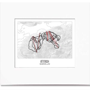 Attitash Topographic Trail Map Print - Etsy