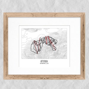 Attitash Topographic Trail Map Print - Etsy
