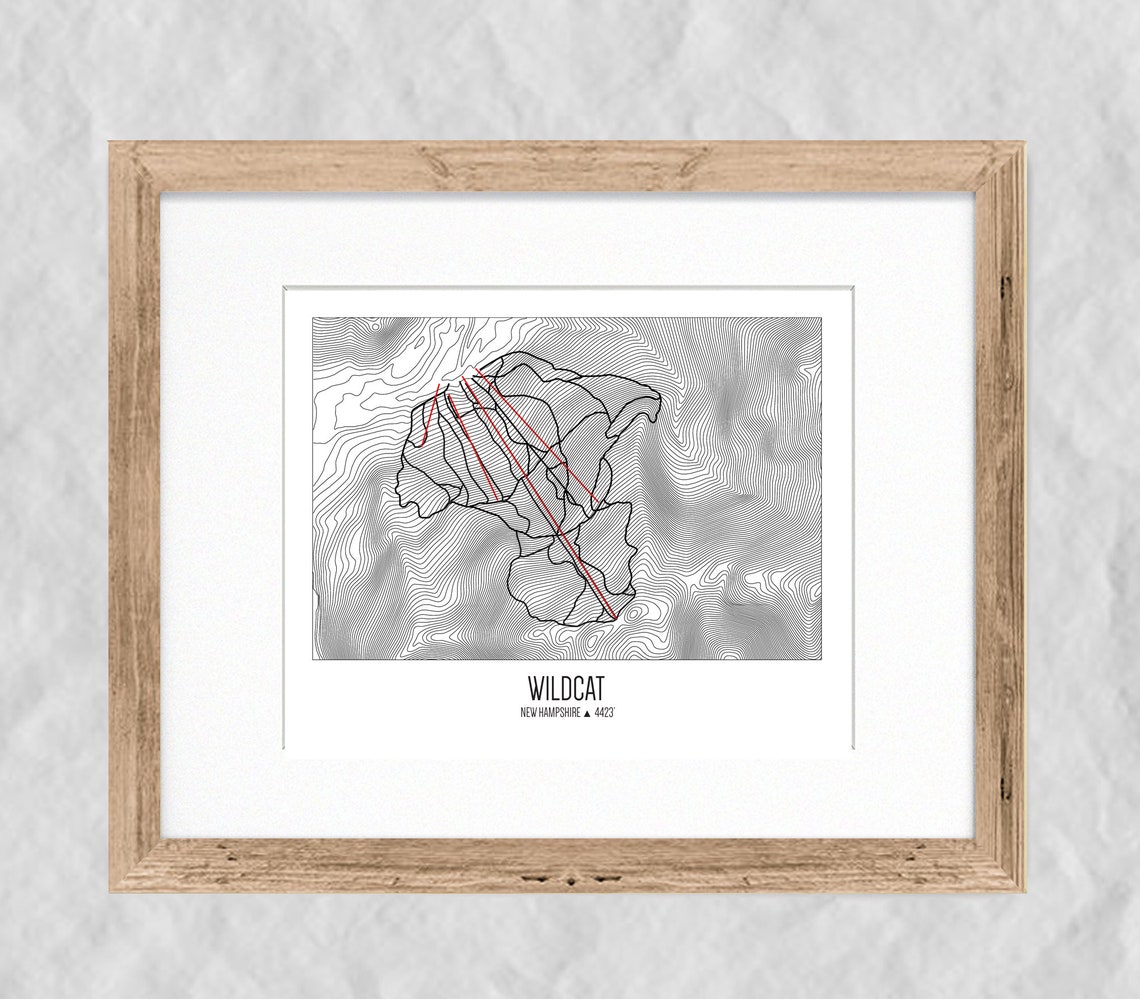 Wildcat Ski Area Topographic Trail Map Print - Etsy