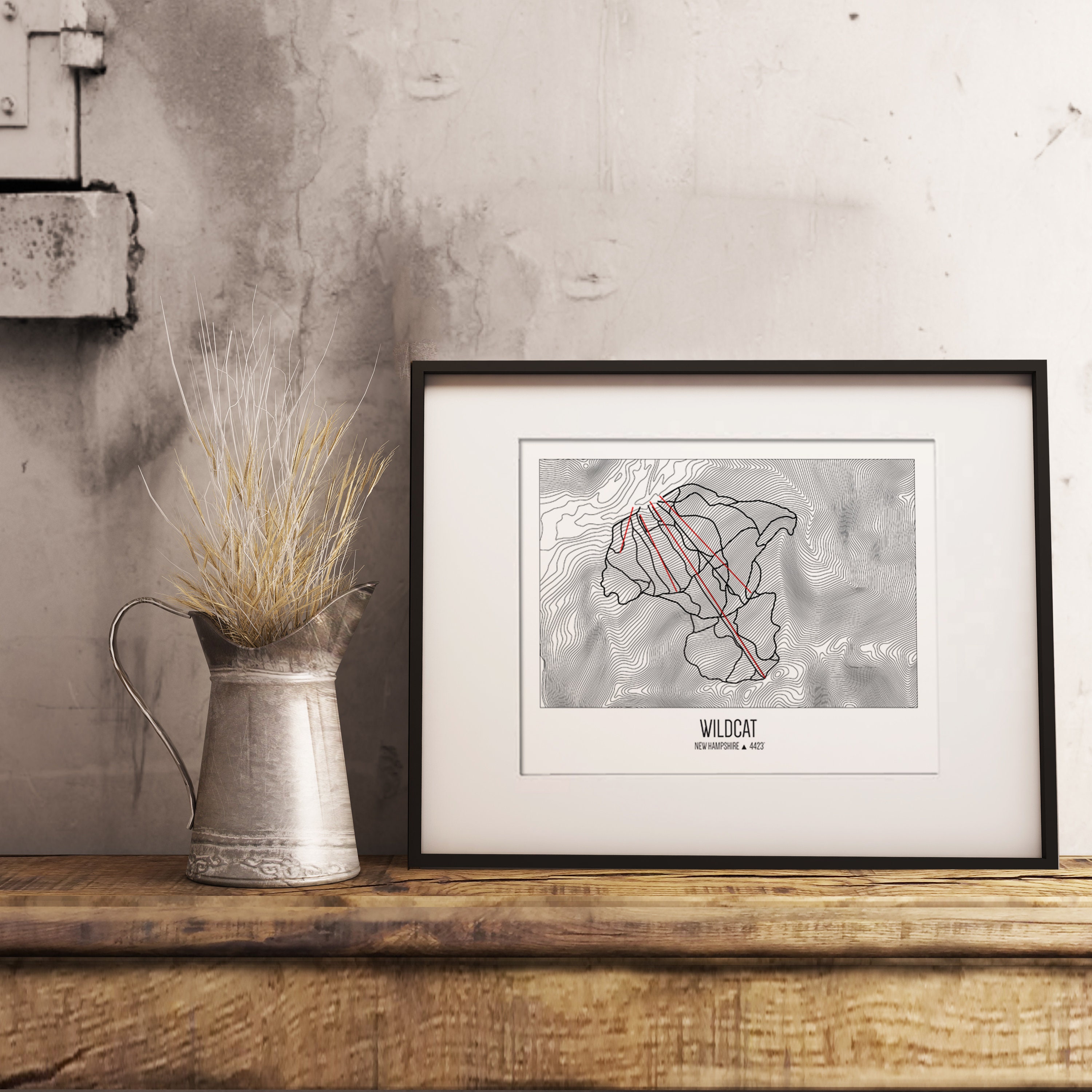 Wildcat Ski Area Topographic Trail Map Print - Etsy