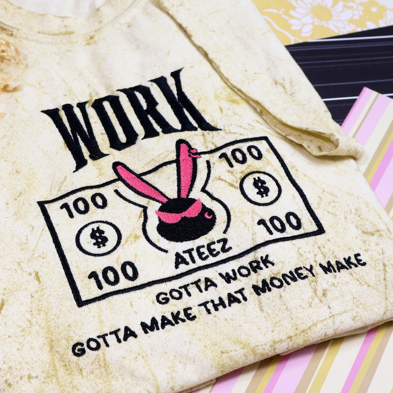 Ateez Work Gotta Make That Money Make Purse KPOP Embroidered T-shirt ...