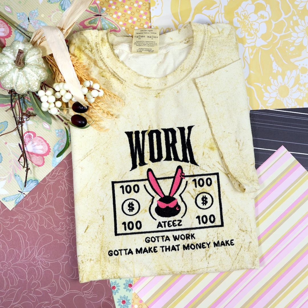 Ateez Work Gotta Make That Money Make Purse KPOP Embroidered T-shirt ...
