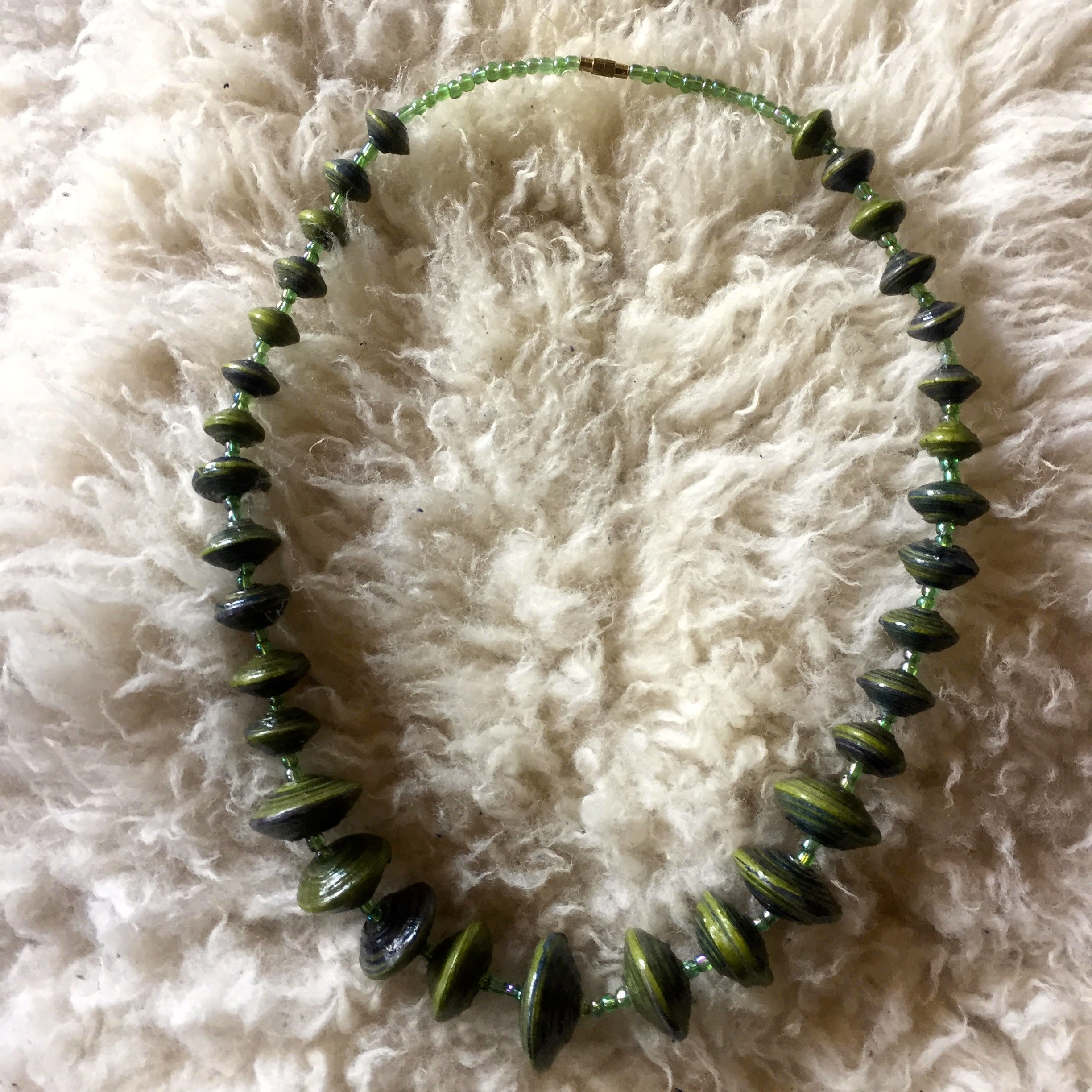 Handmade Upcycled Paper-beaded Ugandan Necklace - Etsy