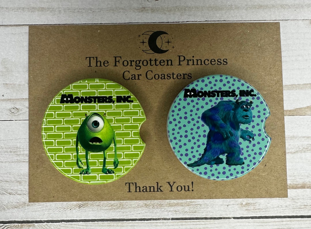 Monsters INC Mike and Sulley Car Coasters - Etsy