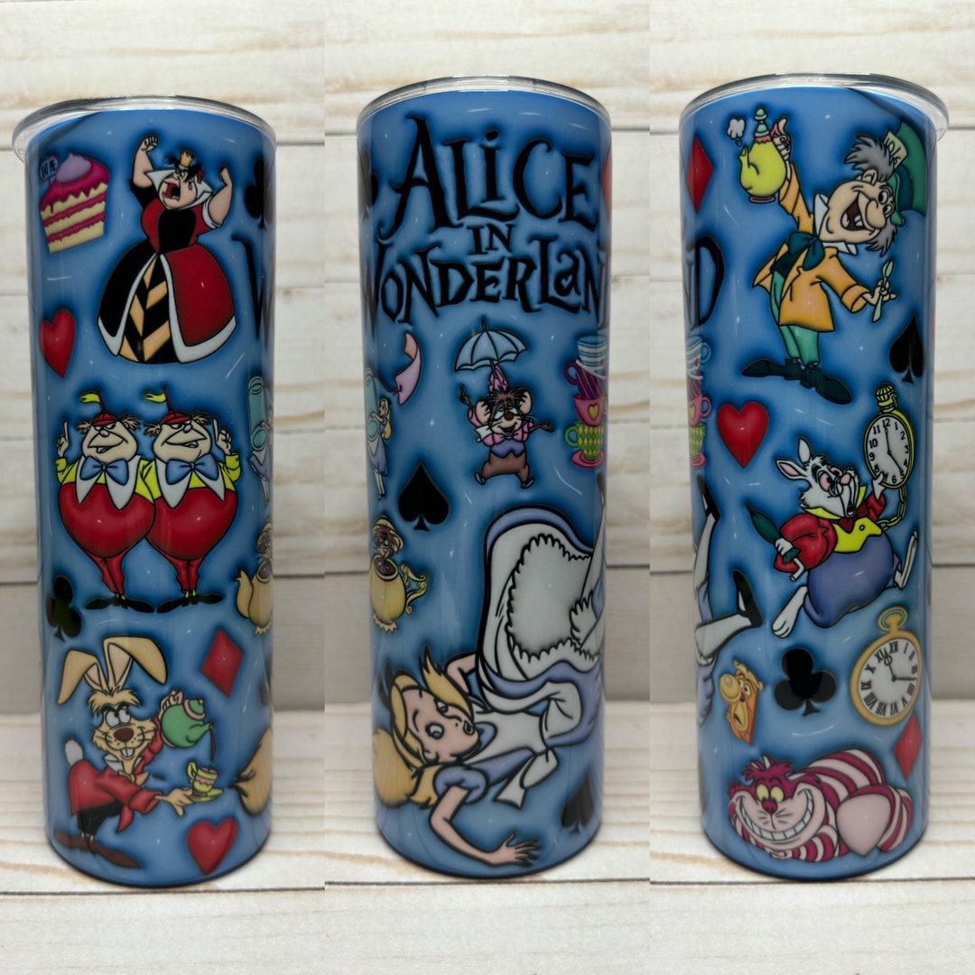 Alice in Wonderland Themed Tumbler 3D Inflated - Etsy