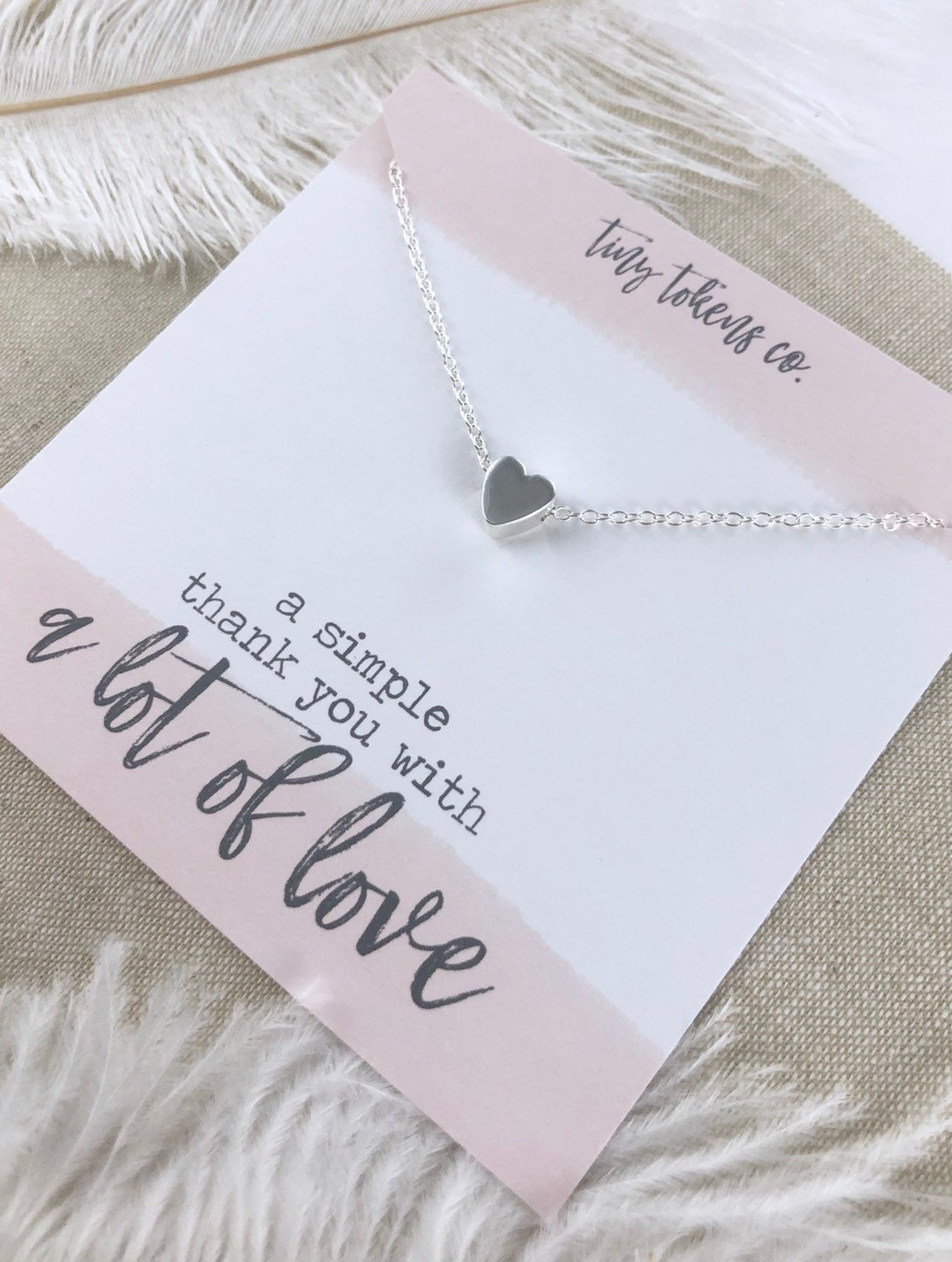 Simple Thank You With A Lot of Love Thank You Gift Heart | Etsy