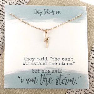 I Am the Storm, Lightning Bolt Necklace, Jewelry With Card, Strong ...