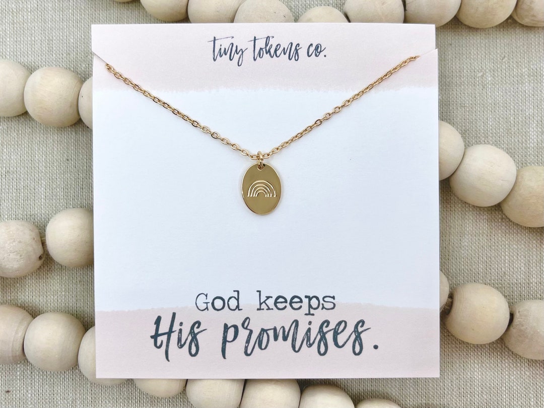 God Keeps His Promises, Rainbow Necklace, Christian Gifts, Girls Gift ...