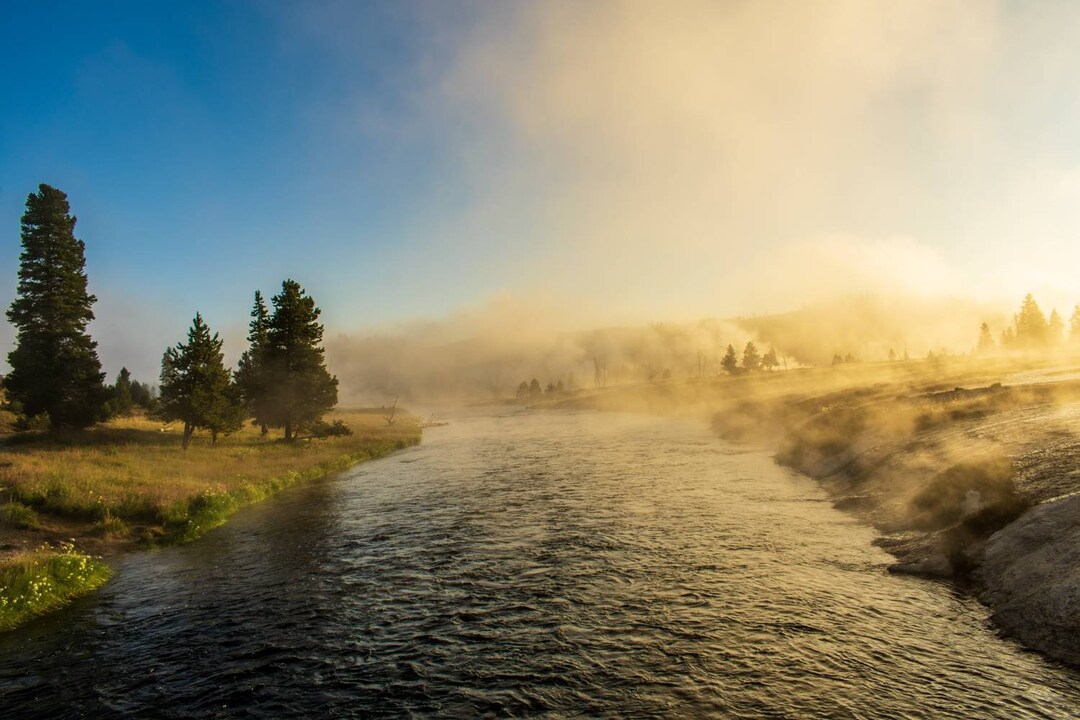 Yellowstone River, Yellowstone National Park, Wyoming, Landscape Photo ...