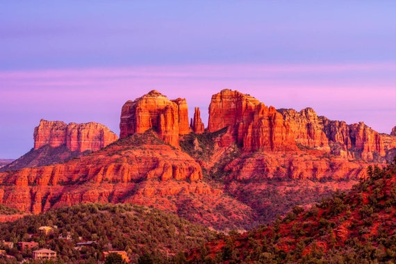 Cathedral Rock Sunset Sedona Arizona Landscape Photo Print - Etsy
