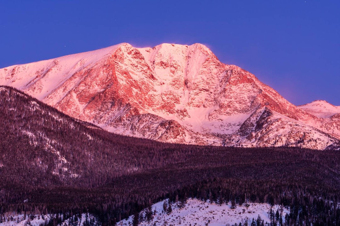 Ypsilon Peak Alpenglow, Rocky Mountain National Park, Estes Park ...