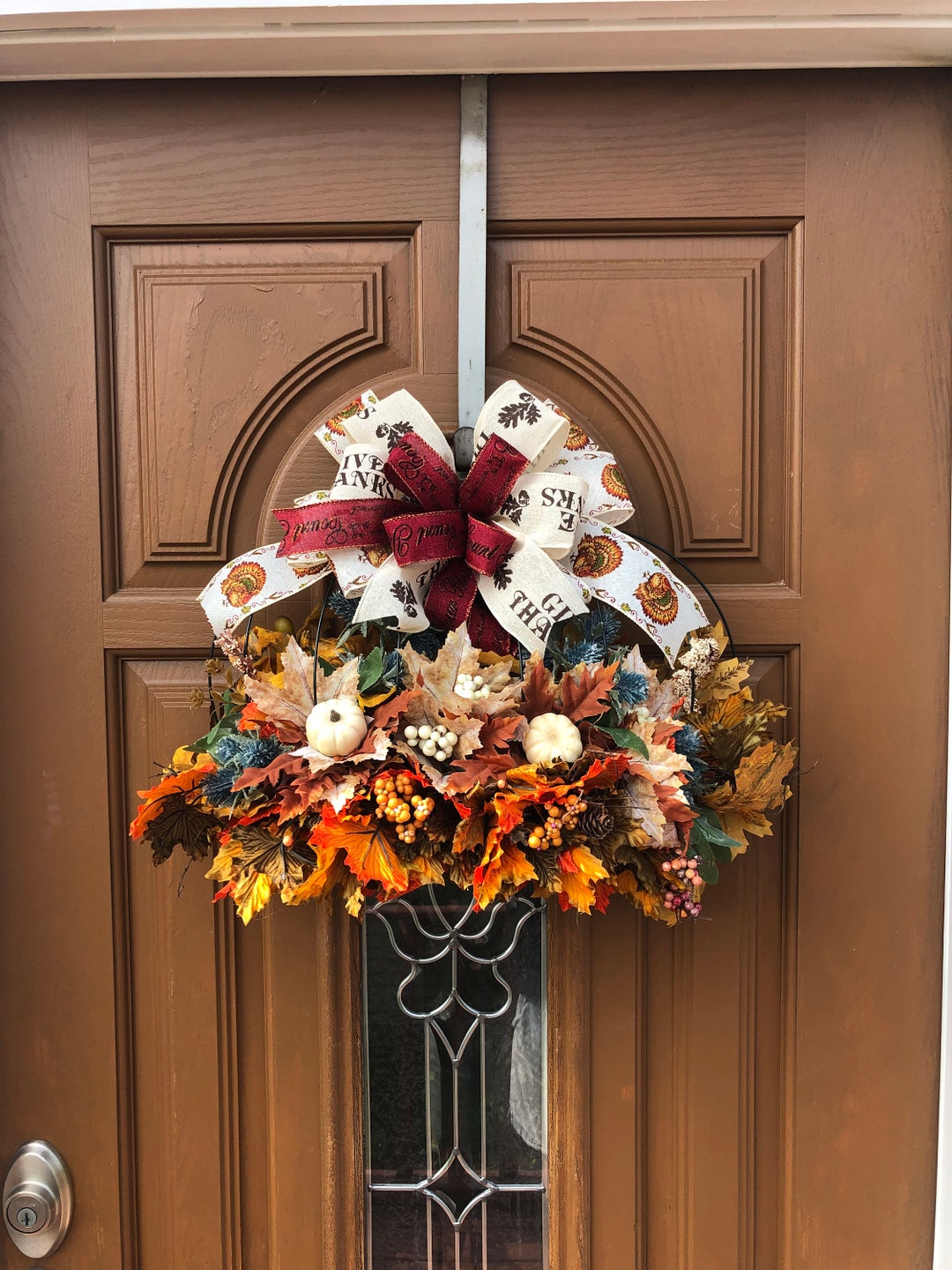 Pumpkin Door Wreath,pumpkin Door Decor,fall Pumpkin Wreath,fall Pumpkin ...
