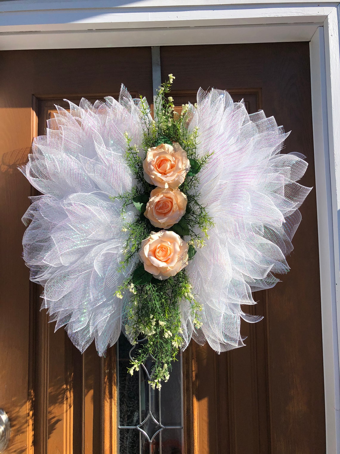 Angel Wings Angel Wing Wreath Angel Door Wreath Memorial - Etsy