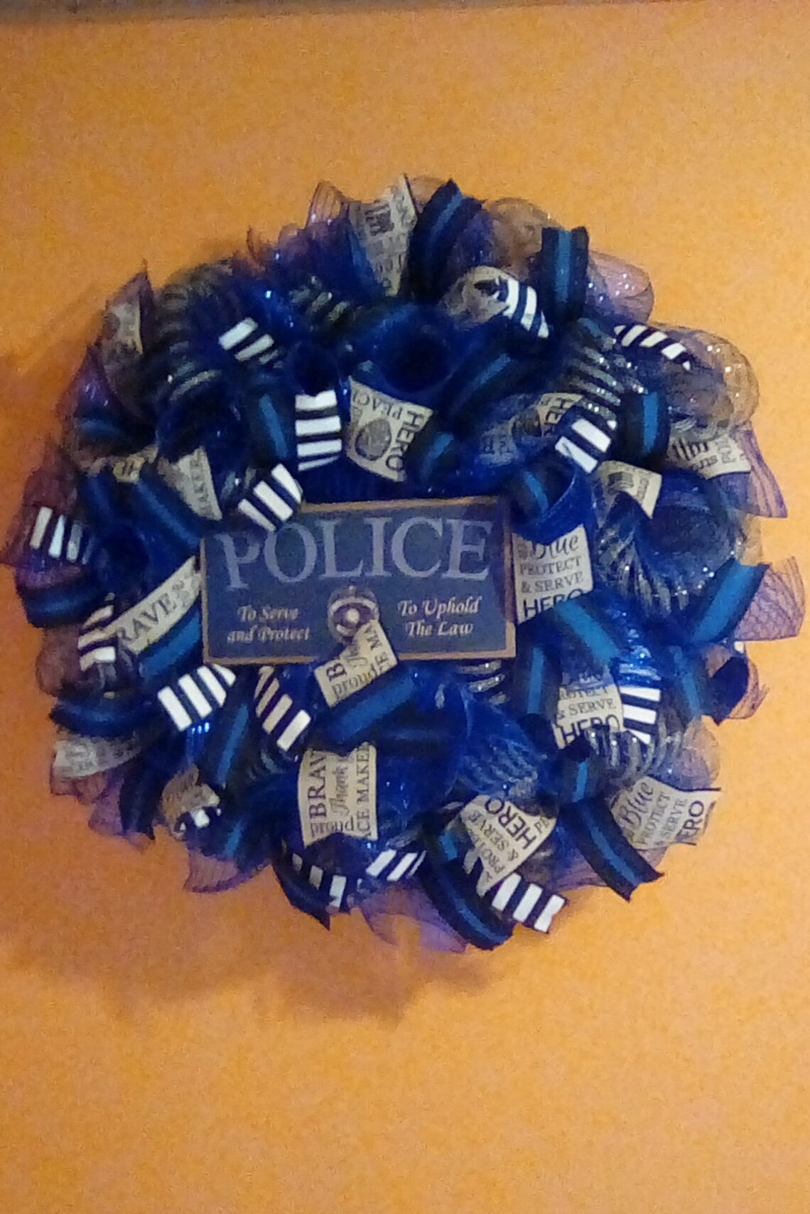 Police Officer Wreath All Occasion Wreath Year Round Wreath | Etsy