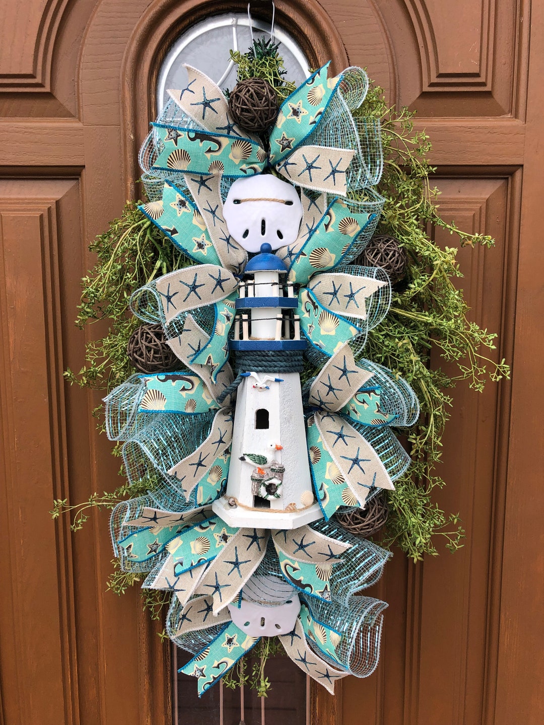 Lighthouse Swag,lighthouse Door Swag,lighthouse Door Decor,lighthouse ...