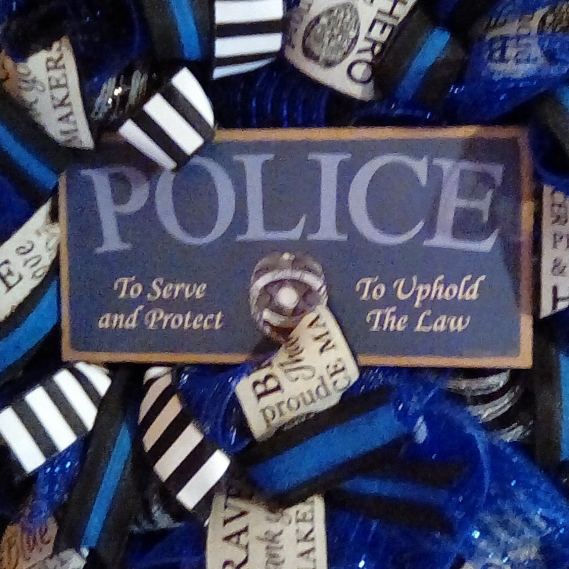 Police Officer Wreath All Occasion Wreath Year Round Wreath | Etsy