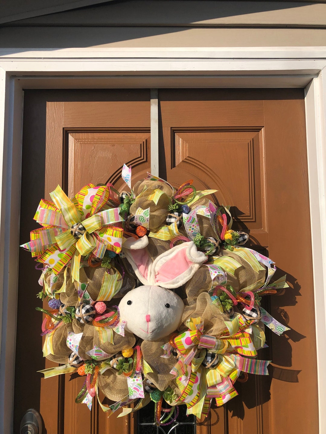 Bunny Head Wreath,easter Rabbit Wreath,easter Bunny Wreath,rabbit Door ...