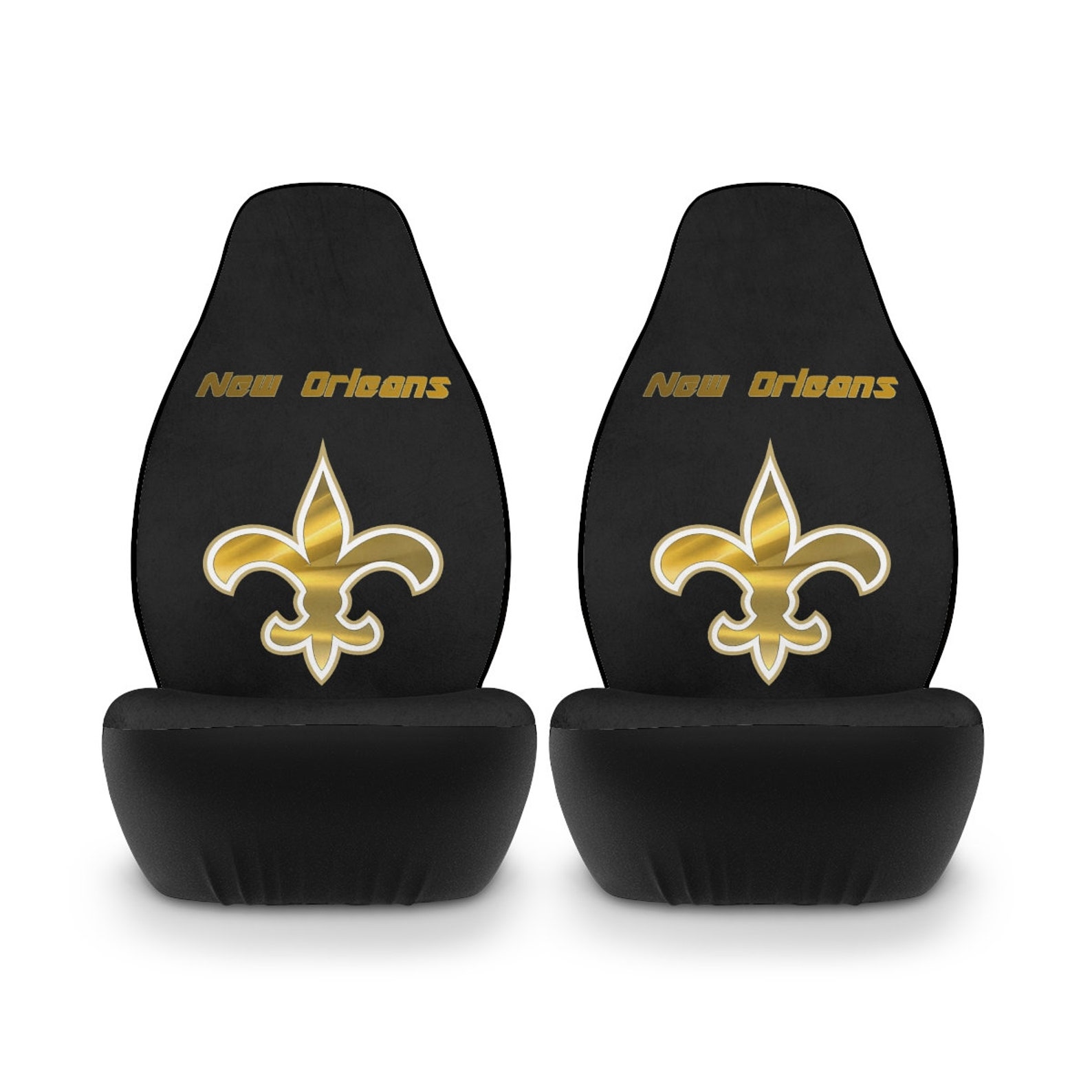 New Orleans Saints Polyester Car Seat Covers Black Etsy