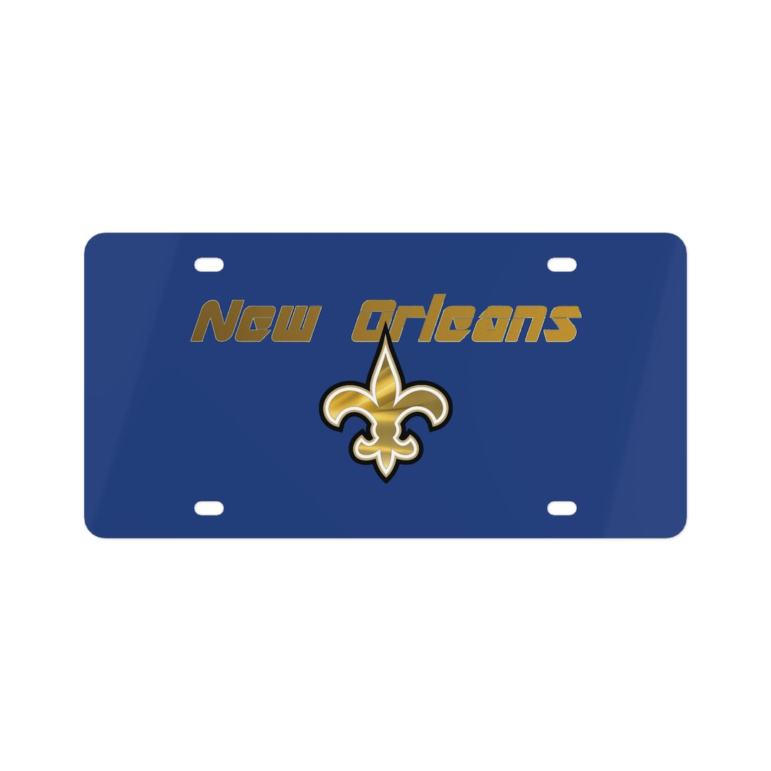 Gold Fleur De Lis License Plate Blue - Etsy