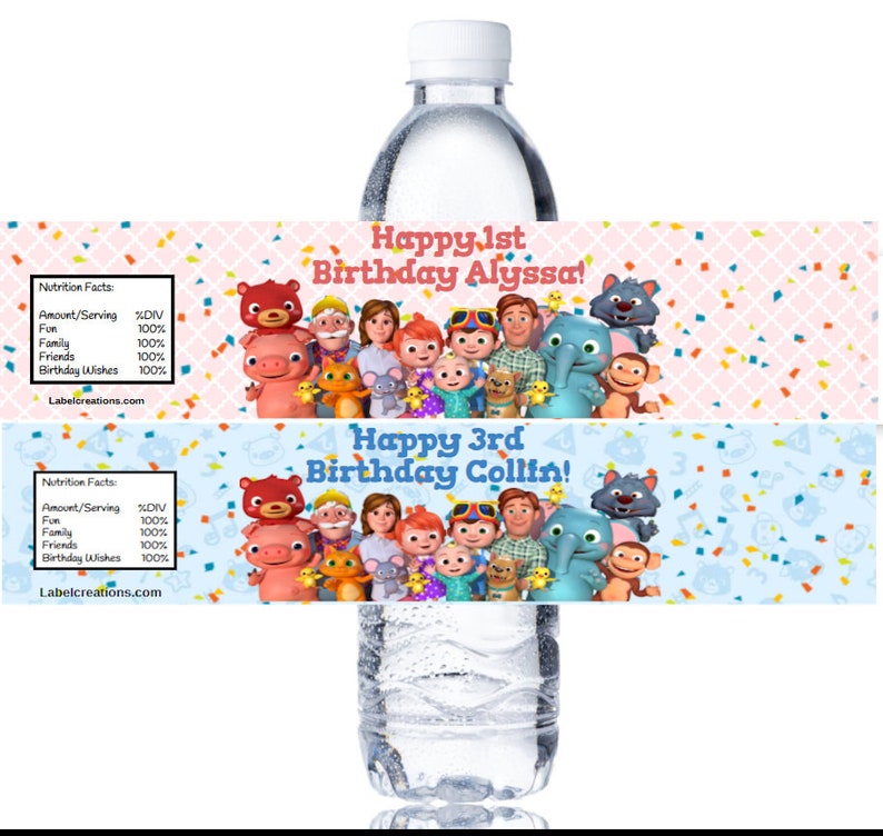25 Cocomelon Water Bottle Labels Cocomelon Labels Coco Melon - Etsy