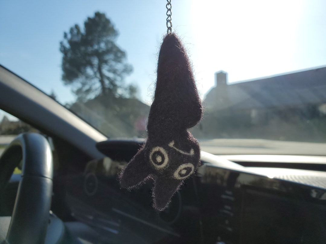 Bat Rear View Mirror Charm Closed Wings Hanging Upside Down / Creepy ...