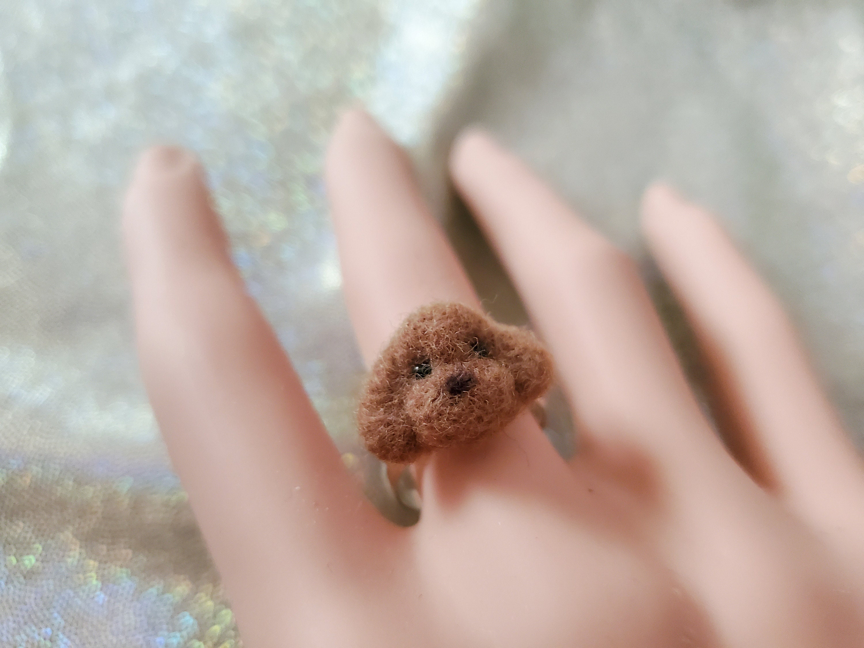 Brown Poodle Ring / Fluffy Plush Puppy Mini Toy Poodle Jewelry - Etsy