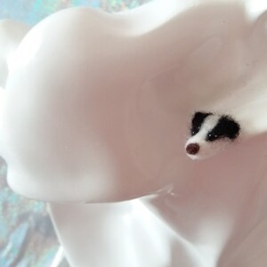 Badger Earrings / Kawaii Miniature Jewelry/ Fluffy Wildlife Animal ...