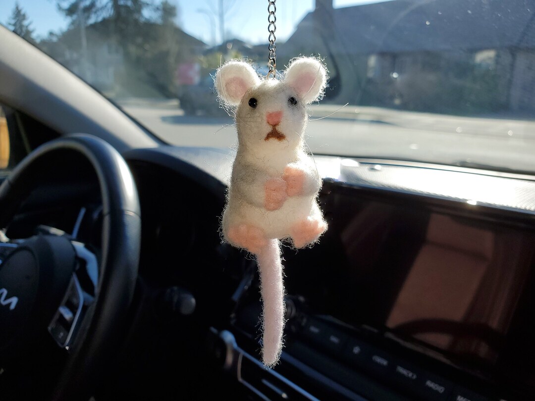 Rat Rear View Mirror Charm Hanging Plush Car Ornament Dashboard ...