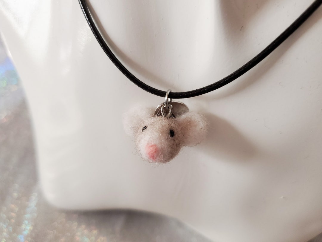 Rat Necklace / Cute Plush Miniature Mouse / Personalized Mice Funny ...
