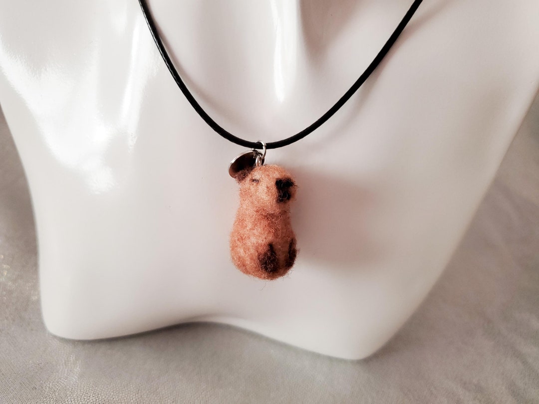 Capybara Necklace / Personalized Name Initial Charm Jewelry / Fluffy ...