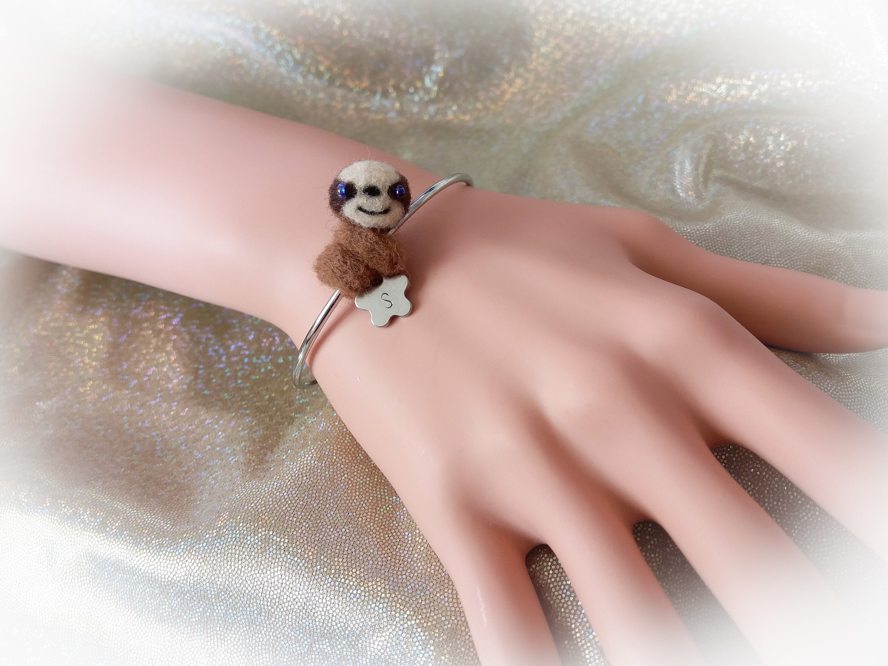 Sloth Gifts / Monogram Bracelet / Personalized Jewelry / Adjustable ...