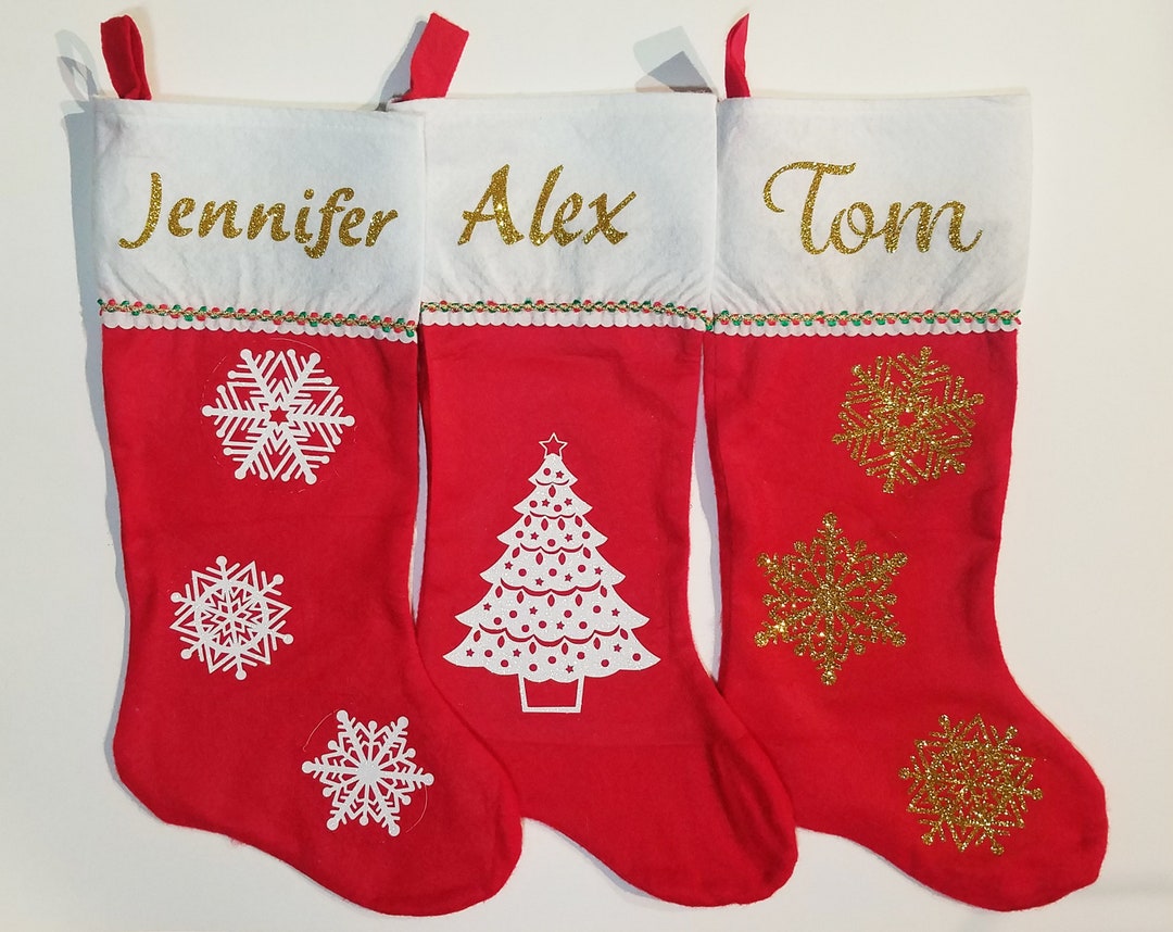 Personalized Custom Red Felt Christmas Stocking Original - Etsy
