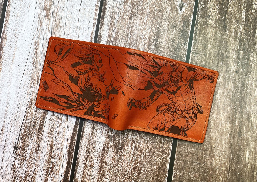 Joker Bat Man Leather Handmade Wallet, Customized Superheroes Gift ...