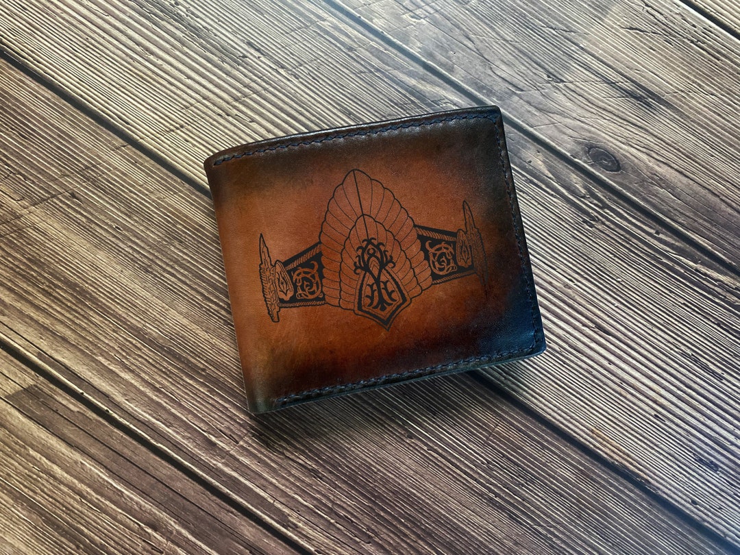 Rohan Crown of Aragon Leather Handmade Wallet, LOTR Fan Gift Ideas ...
