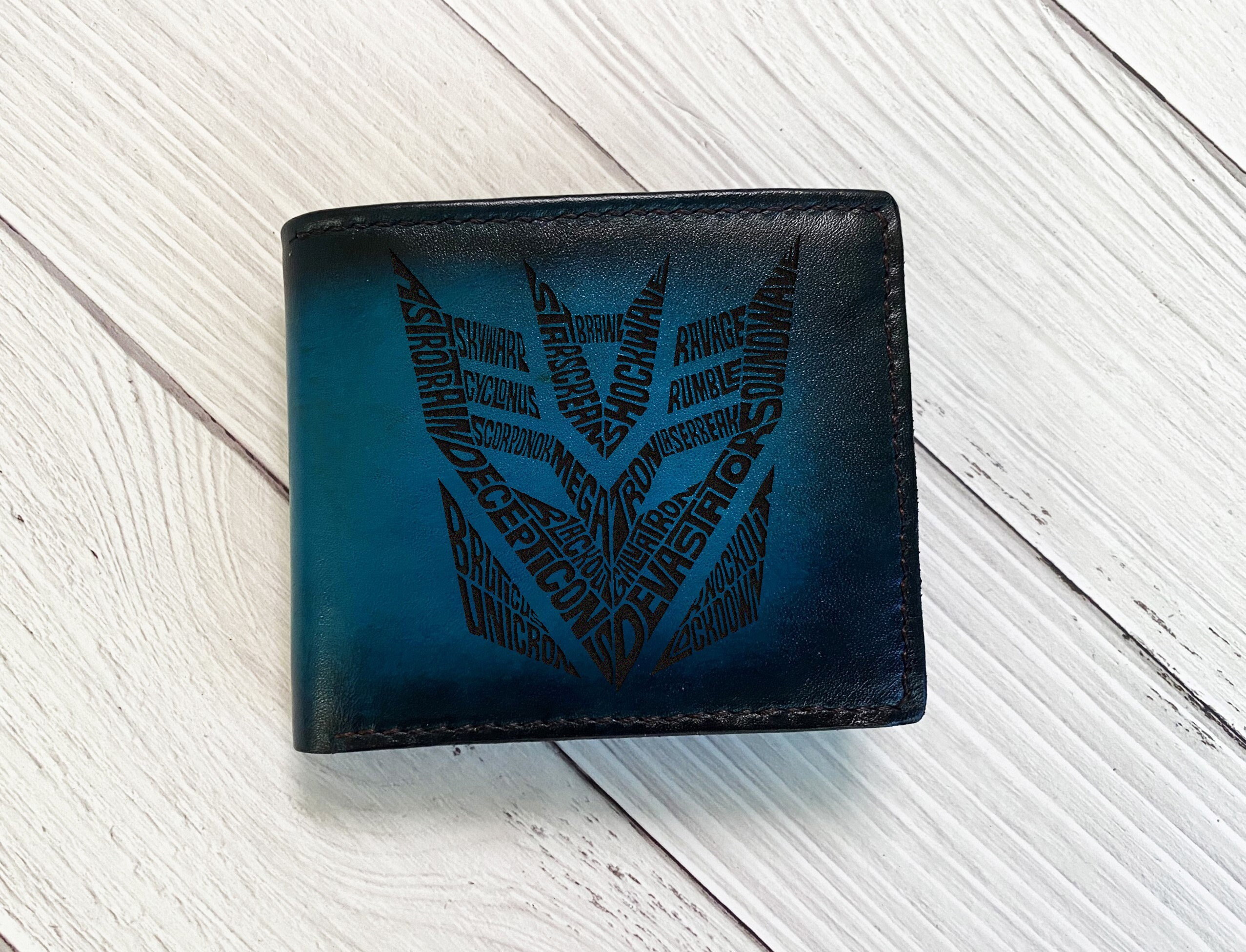 Decepticon Logo Leather Men's Wallet, Cybertron Supervillains Symbol ...