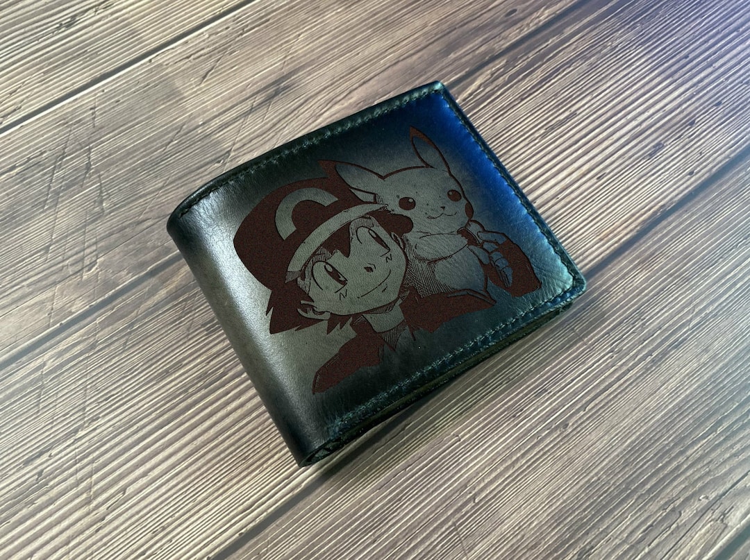 Handmade Leather Pikachu Wallet, Ash Pokemon Design, Gift for Him - Etsy