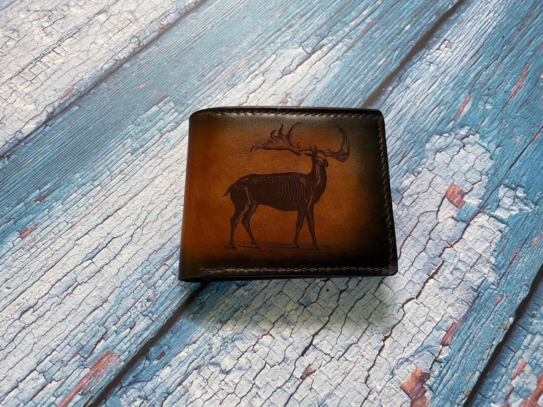 Handmade Deer Leather Wallet, Personalized Hunting Style Gift - Etsy