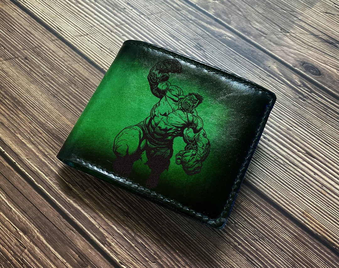 Personalized Hulk Leather Wallet: Avenger Bifold, Superhero Gift - Etsy