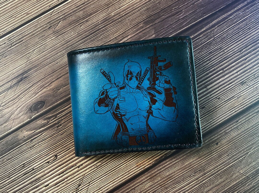 Deadpool Leather Men Wallet, Superheroes Art Present, Gift for Dad ...